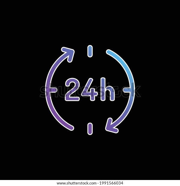 24 Hours Blue Gradient Vector Icon Stock Vector (Royalty Free ...