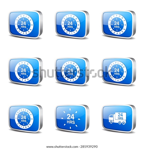 24 Hours Services Square Vector Blue Stock Vector (Royalty Free ...