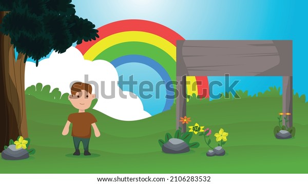 2d Background Illustration Education Character Stock Vector (Royalty ...