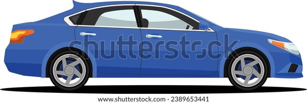 2d Vector Car Side Pose Isolated Stock Vector (Royalty Free) 2389653441 ...