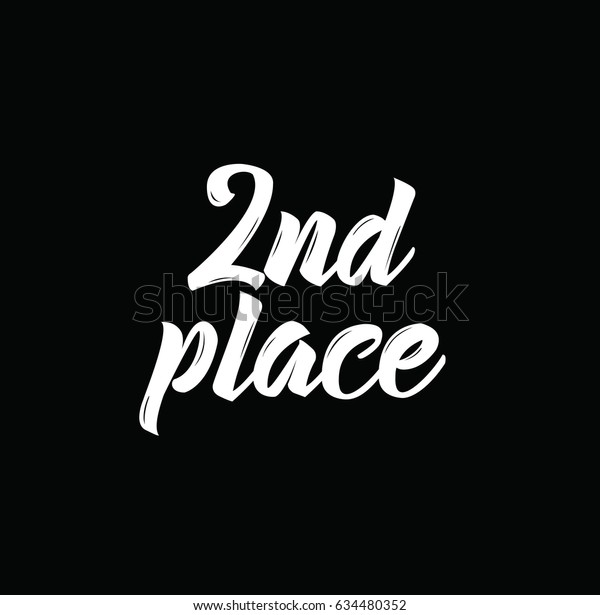 2nd Place Text Design Vector Calligraphy Stock Vector (Royalty Free ...