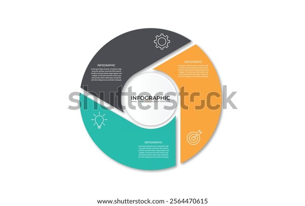 3 Circular Diagram Flow Infographic Template Stock Vector (Royalty Free ...