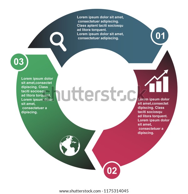 3 Step Vector Element Three Colors: vector de stock (libre de regalías) 1175314045 | Shutterstock