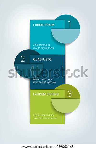 3 Steps Template Numbered Chart Infographic: vector de stock (libre de ...