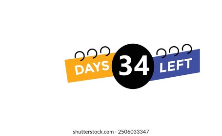 100 34 Days Left Images, Stock Photos, 3D objects, & Vectors | Shutterstock