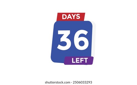 30 Days Left Countdown Number Banner Stock Vector (Royalty Free ...