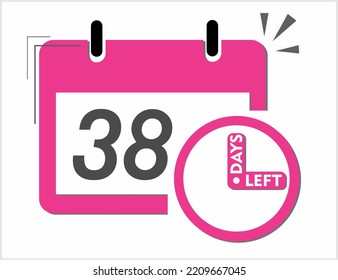 38 Days Left Vector Art Pink Stock Vector (Royalty Free) 2209667045 | Shutterstock