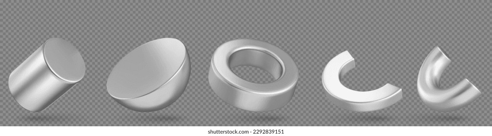 3d Abstract Different Shapes Objects Metal Stock Vector (Royalty Free ...