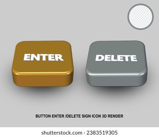3d Button Enter Delete Sign Icon Stock Vector (Royalty Free) 2383518795 ...