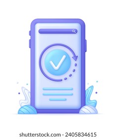 3d Checking Process Icon On Phone Stock Vector (Royalty Free ...