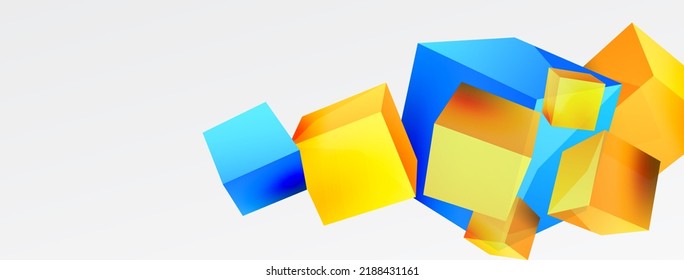 3d Cubes Vector Abstract Background Composition Stock Vector Royalty