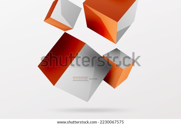 3d Cubes Vector Abstract Background Composition Stock Vector Royalty