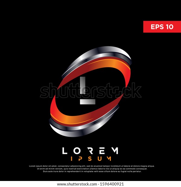 3d Initial Letter L Circle Logo: vector de stock (libre de regalías ...