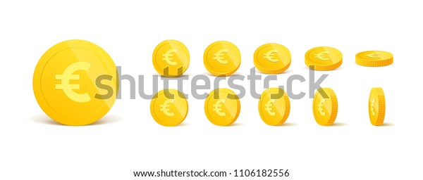 3d Realistic Gold Coins Set On Stock Vector (Royalty Free) 1106182556 ...