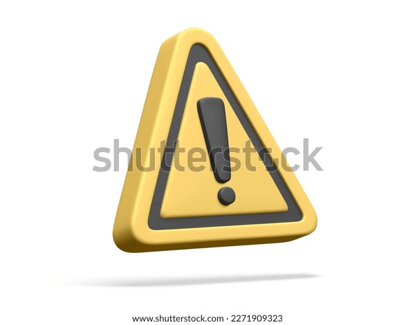 3d Realistic Triangle Warning Sign Exclamation Stock Vector (Royalty ...