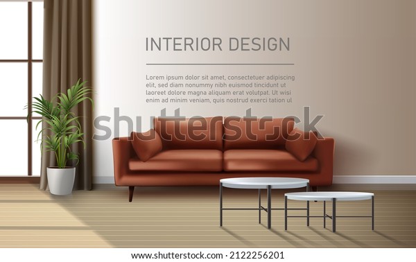 3d Realistic Vector Background Interior Modern Stock Vector (Royalty ...
