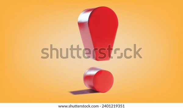 3d Render Red Exclamation Mark Icon Stock Vector (Royalty Free ...