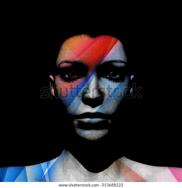 3d Render Womans Face Transparent Blue Stock Vector (Royalty Free ...