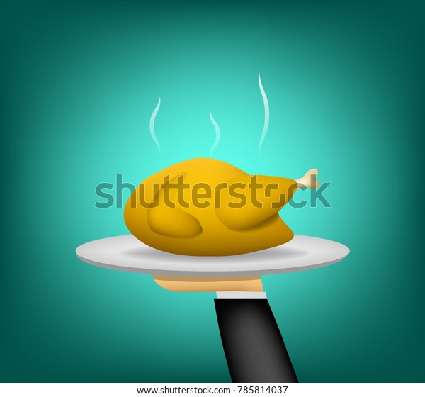 3d Roast Chicken Side View On Stock Vector (Royalty Free) 785814037 ...