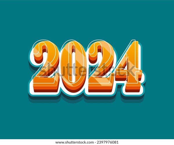 3d Text Effect 2024 Vector Editable Stock Vector (Royalty Free ...
