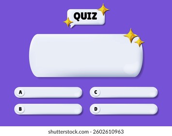 3d Vector Quiz Template Layout Modern: vector de stock (libre de ...