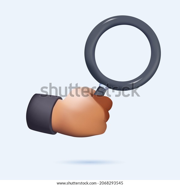 3d Vector Render Search Icon Cartoon Stock Vector (Royalty Free ...
