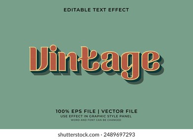 3d Vintage Text Effect Editable Vector Stock Vector (Royalty Free ...