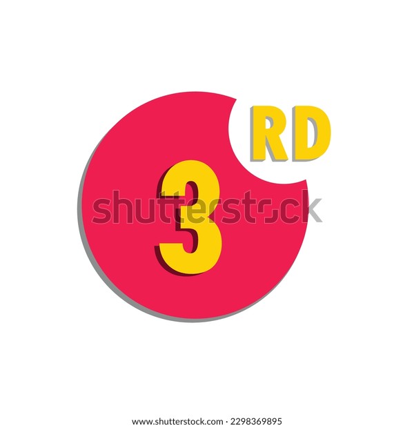 3rd Third Ordinal Number Circle Counting Stock Vector (Royalty Free ...
