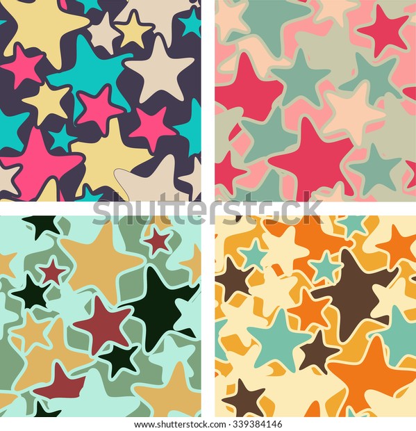 4 Different Stars Pattern Stock Vector (Royalty Free) 339384146 ...