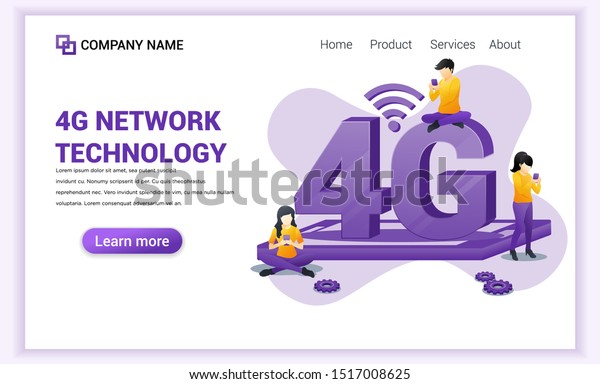 4g Network Technology Concept Internet Systems Stock Vector (Royalty ...