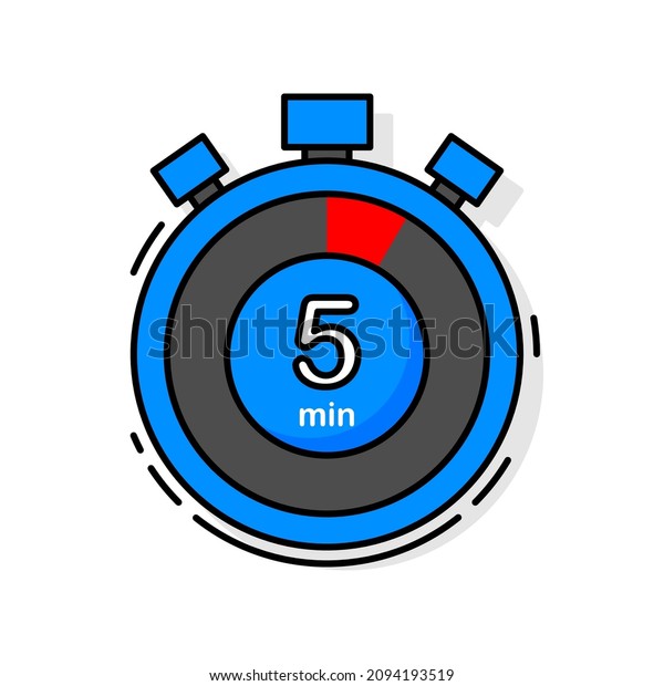 5 Minutes Left Timer Clock Stopwatch Stock Vector (Royalty Free ...