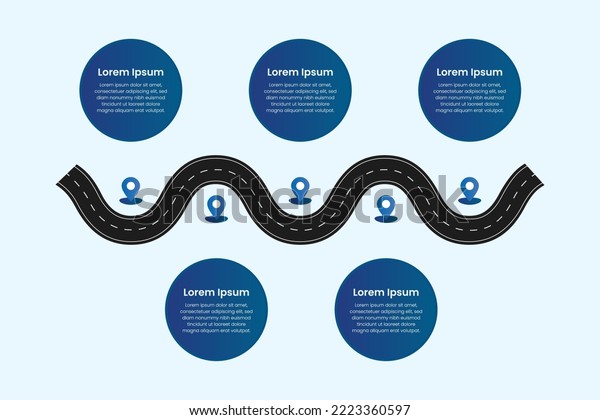 5 Points Road Map Vector Infographic Stock Vector (Royalty Free ...