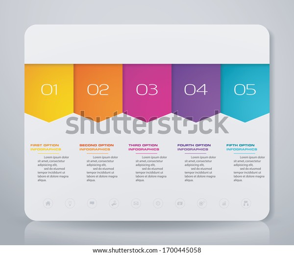 5 Steps Simpleeditable Process Chart Infographics Stock Vector (Royalty ...