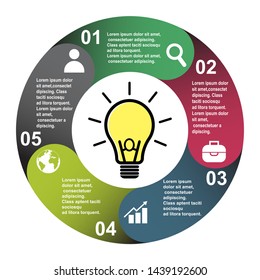 Innovation Process Template Five Steps Simple Stock Vector (Royalty ...