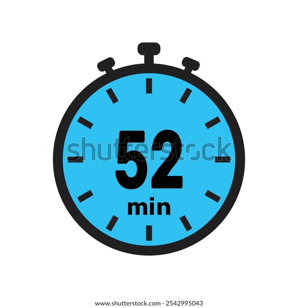 52 Minute Timer Clock Stopwatch Isolated Stock Vector (Royalty Free ...