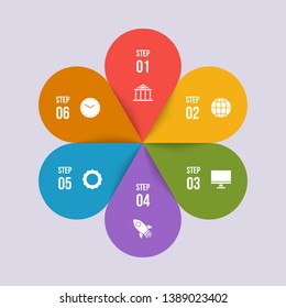 6 Steps Circle Chart Circle Infographic: vetor stock (livre de direitos ...