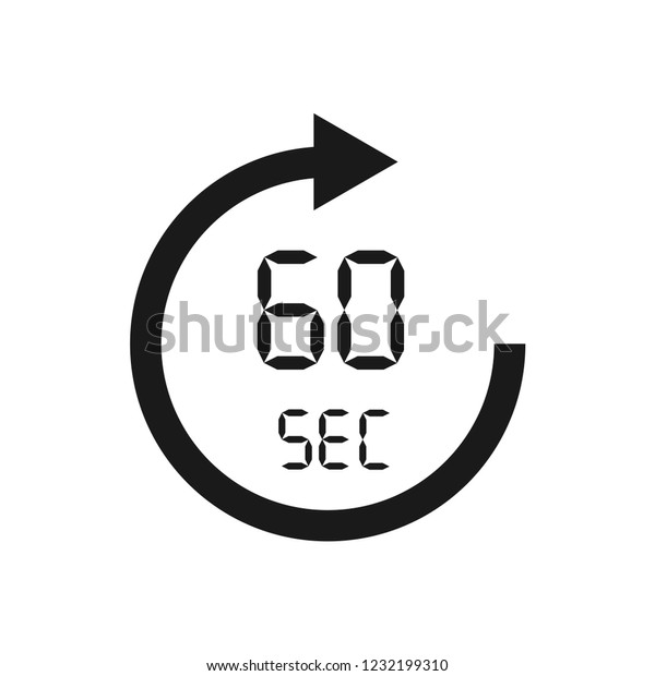 60 Seconds Stopwatch Vector Icon Digital Stock Vector (Royalty Free ...