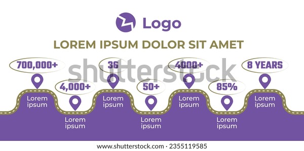 7step Process Path Infographic Vector Template Stock Vector (Royalty ...