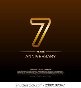 7th Year Anniversary Design Template Gold Stock Vector (Royalty Free ...