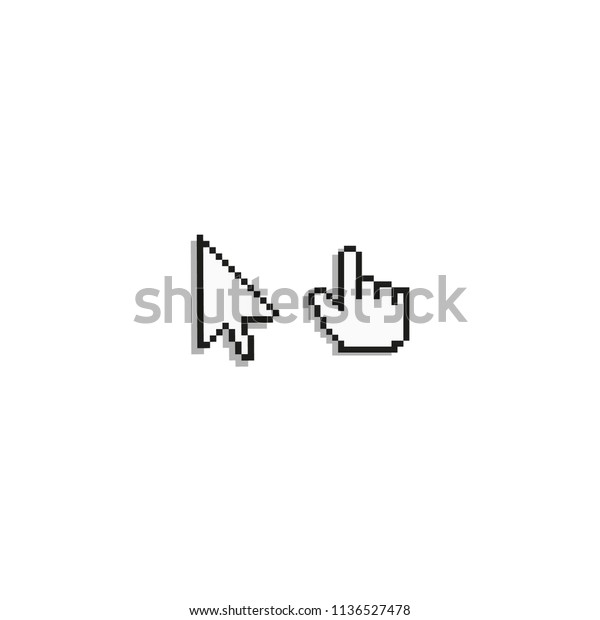 8 Bit Pixel Cursor Set Mouse Stock Vector (Royalty Free) 1136527478 ...