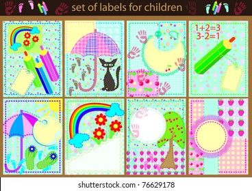 8 Set Labels Children Stock Vector (Royalty Free) 76629178 | Shutterstock