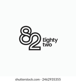 82 Number Eighty Two Linked Looped Stock Vector (Royalty Free ...