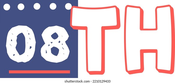 8th Ordinal Numbers Counting Vector Art: เวกเตอร์สต็อก (ปลอดค่า ...