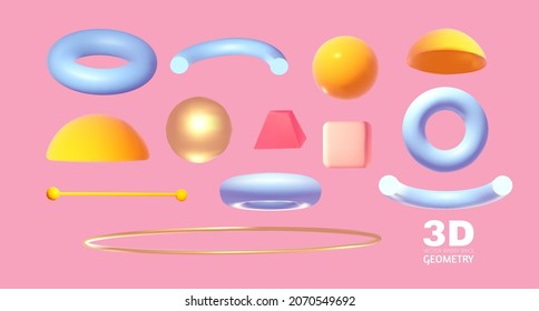 Set 3d Render Realistic Primitives On Stock Illustration 1066410794 | Shutterstock