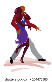 Abstract Dancing Couple Stock Vector (Royalty Free) 204478585 ...