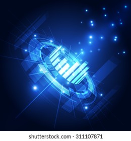 Illustration Abstract Futuristic Wavelength Digital Eyeball Stock ...