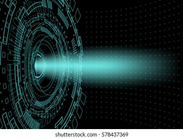 Abstract Green Circle Light Vector Technology Stock Vector (Royalty ...