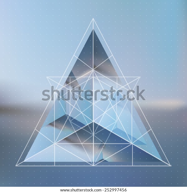 Abstract Isometric Pyramid Reflection Environment Low Stock Vector Royalty Free 252997456