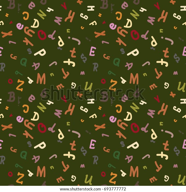 Abstract Letters Seamless Pattern Backdrop Letters Stock Vector ...