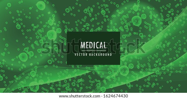 Abstract Molecules Background Green Cells Place Stock Vector (Royalty ...